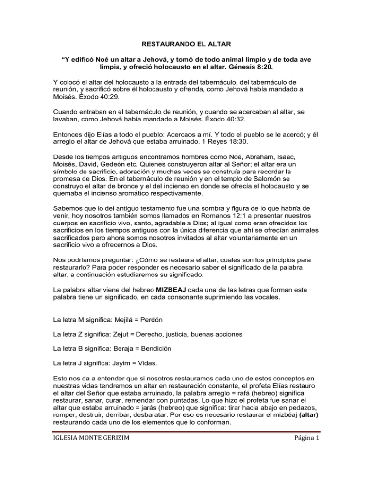 restaurando el altar