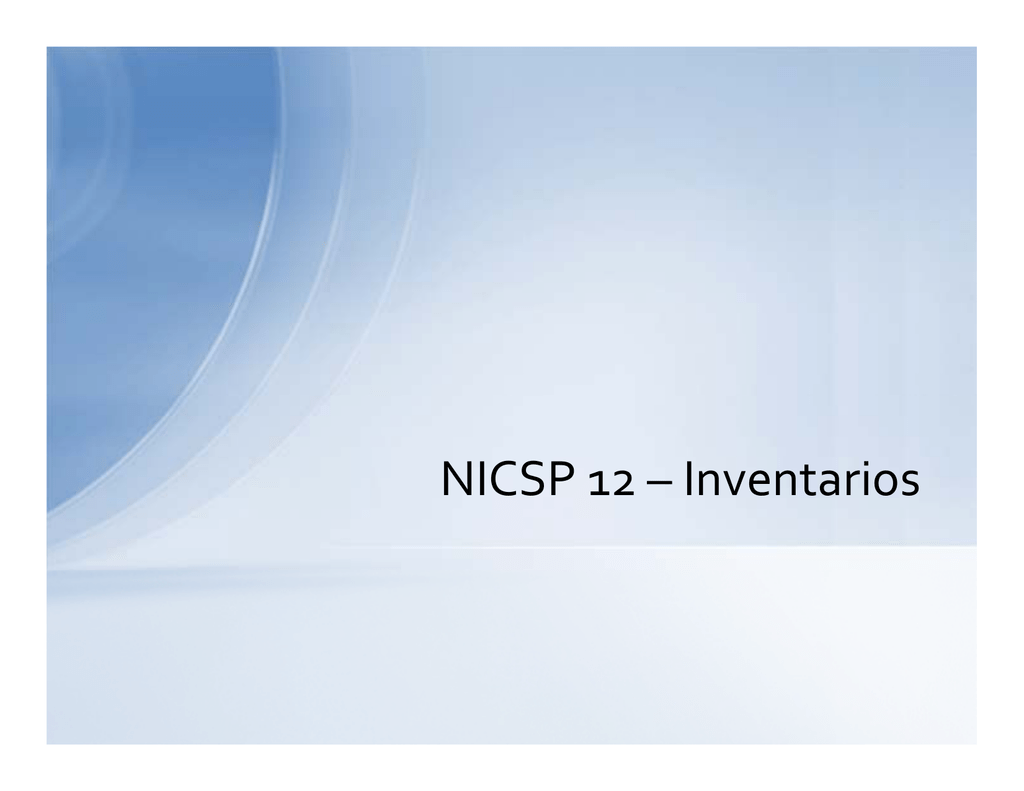 NICSP 12 – Inventarios