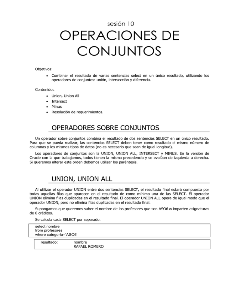 operaciones de conjuntos - BUCOMSEC