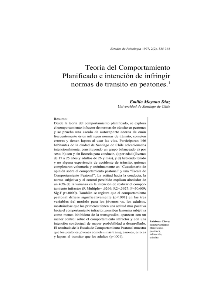 Teoría del Comportamiento Planificado e intención de infringir