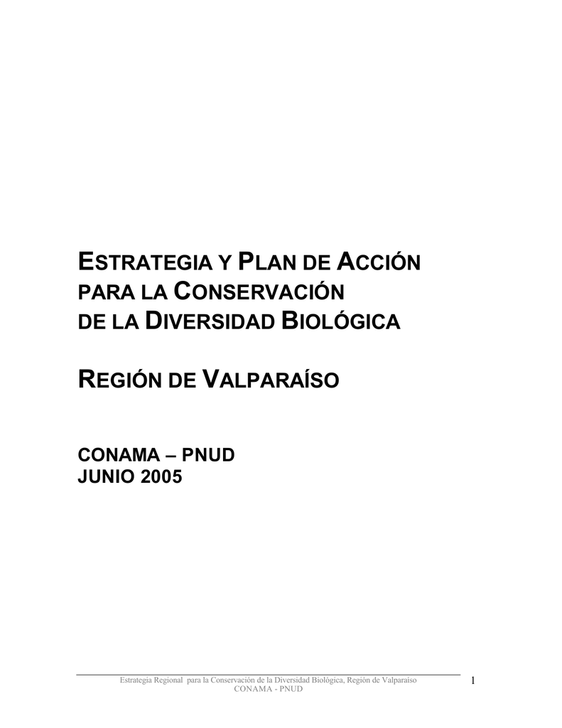 ESTRATEGIA Y PLAN DE ACCIÓN PARA LA CONSERVACIÓN DE