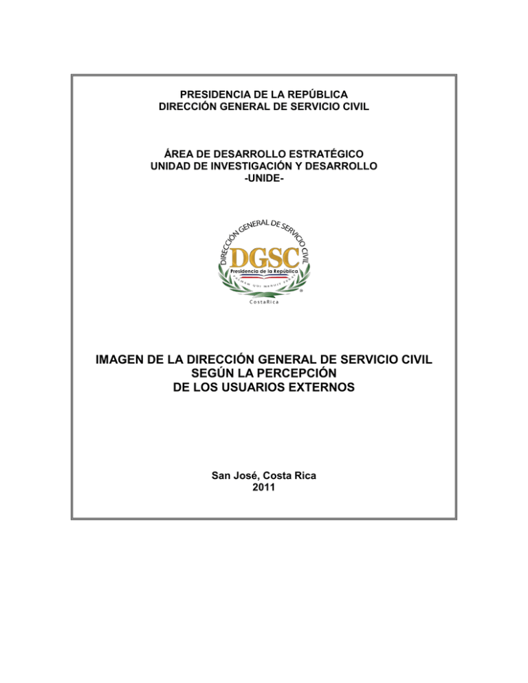 Imagen de la DGSC según la percepción de los usuarios externos.