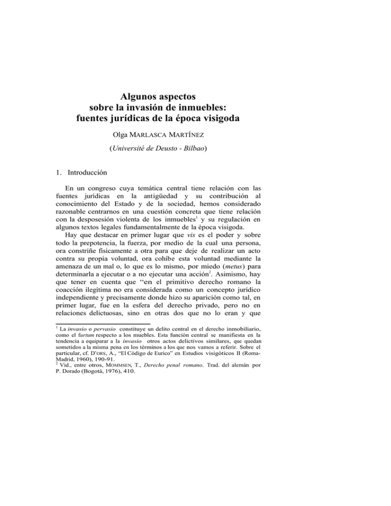Algunos aspectos sobre la invasión de inmuebles: fuentes jurídicas