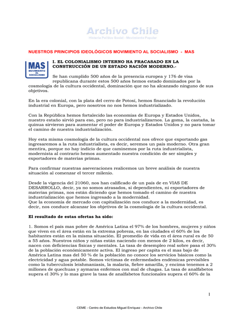 nuestros principios ideológicos movimiento al