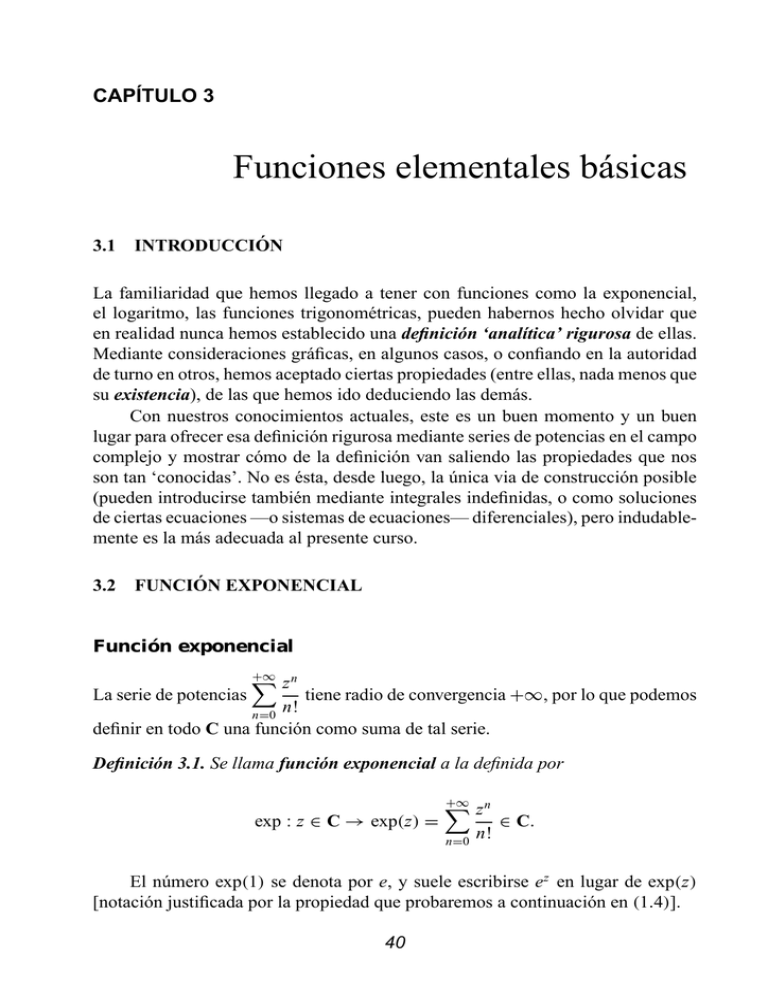 Funciones elementales básicas