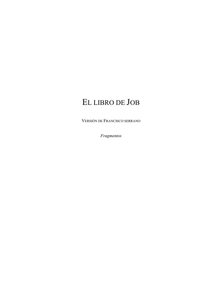 el libro de job - Francisco Serrano