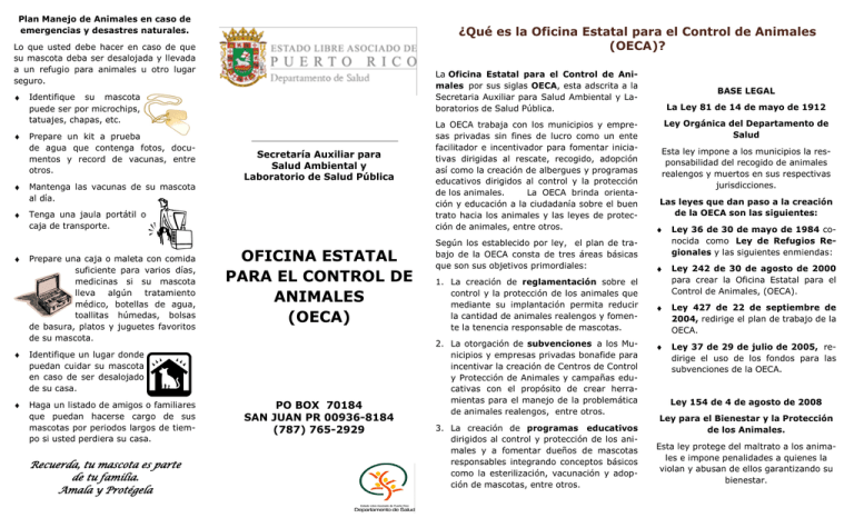 oficina estatal para el control de animales (oeca)