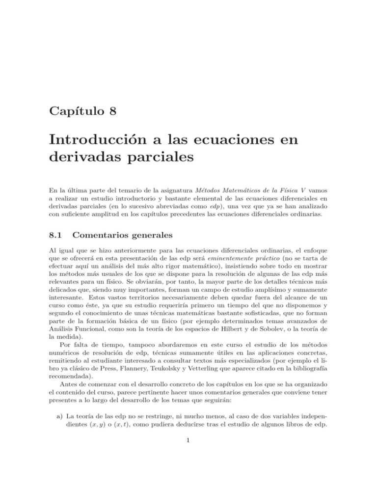 Introducción a las ecuaciones en derivadas parciales