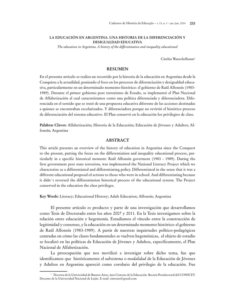 RESUMEN ABSTRACT El presente artículo es producto y parte de