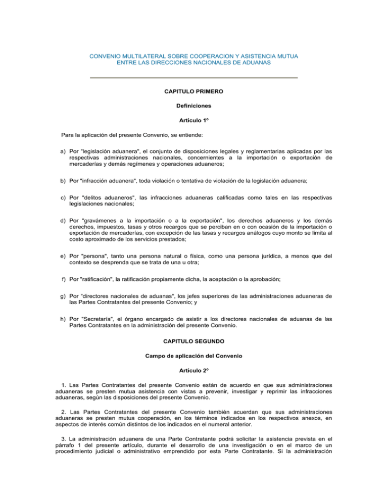 Convenio Multilateral sobre Cooperación y Asistencia Mutua entre