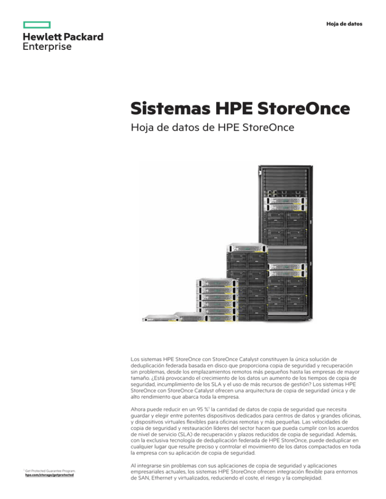 Hoja de datos de los sistemas HPE StoreOnce