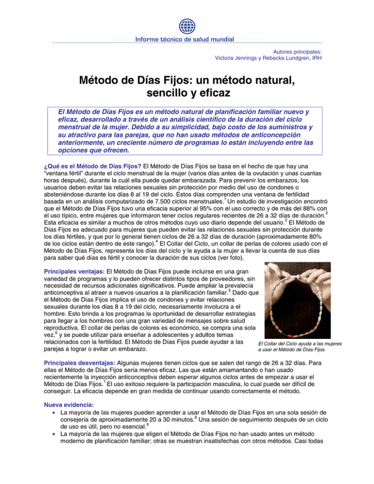 Método de Días Fijos: un método natural, sencillo y eficaz
