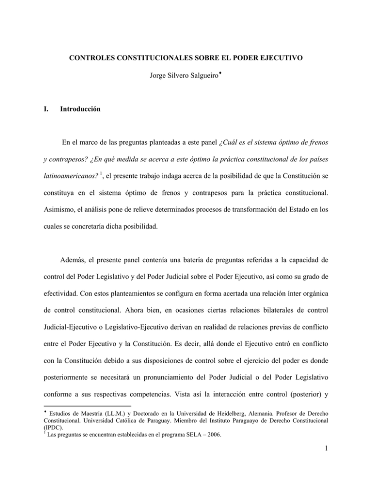 1 CONTROLES CONSTITUCIONALES SOBRE EL PODER