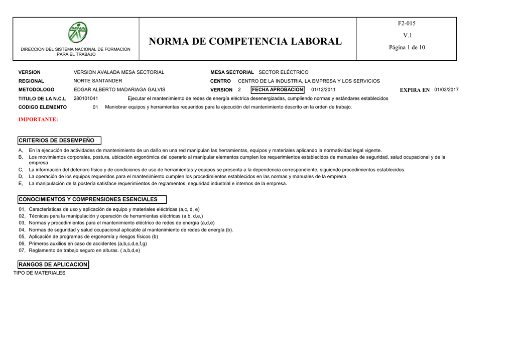 norma de competencia laboral
