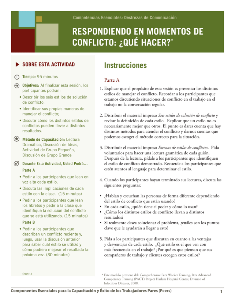 respondiendo en momentos de conflicto: ¿qué