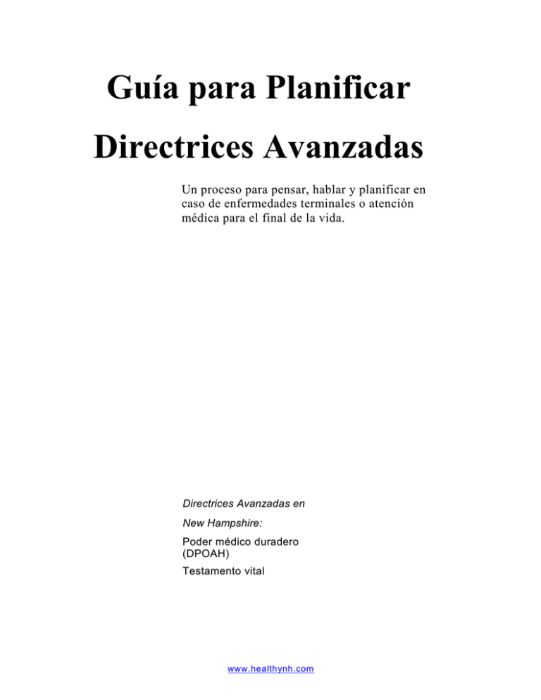 Guía para Planificar Directrices Avanzadas
