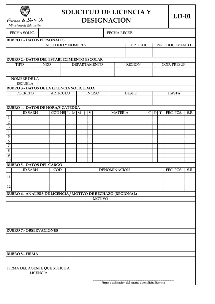 solicitud de licencia y designación ld-01