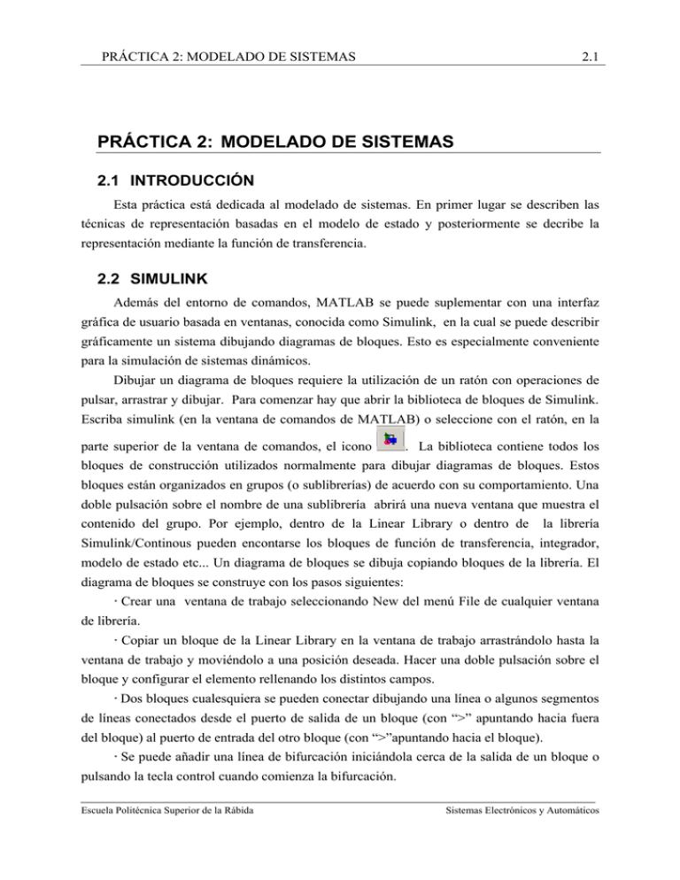 PRÁCTICA 2: MODELADO DE SISTEMAS