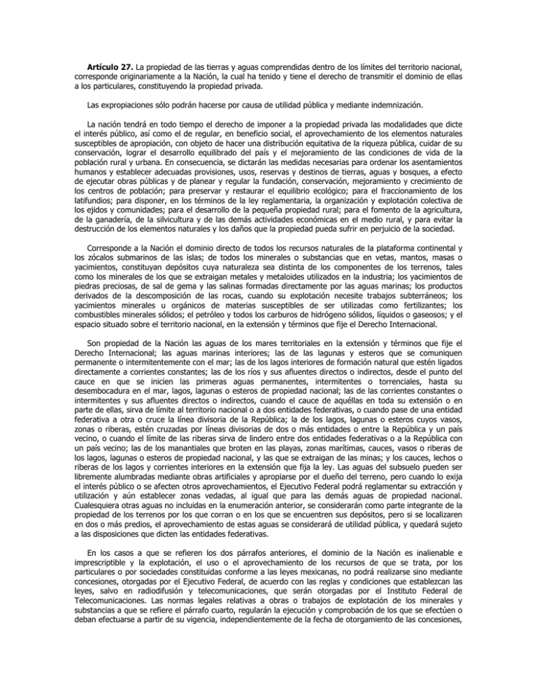 Artículo 27 - Orden Jurídico Nacional