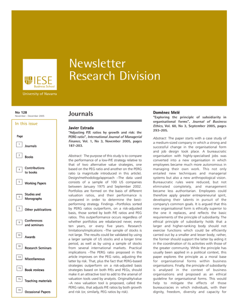 Newsletter Research Division