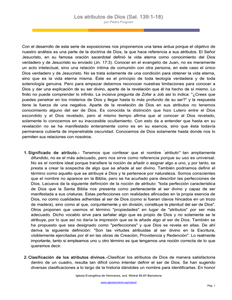 Los atributos de Dios