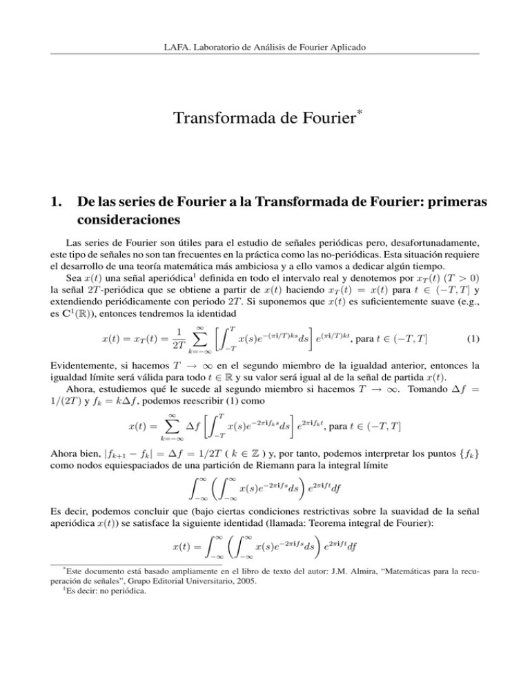 Transformada De Fourier Concepto Y Primeras Propiedades