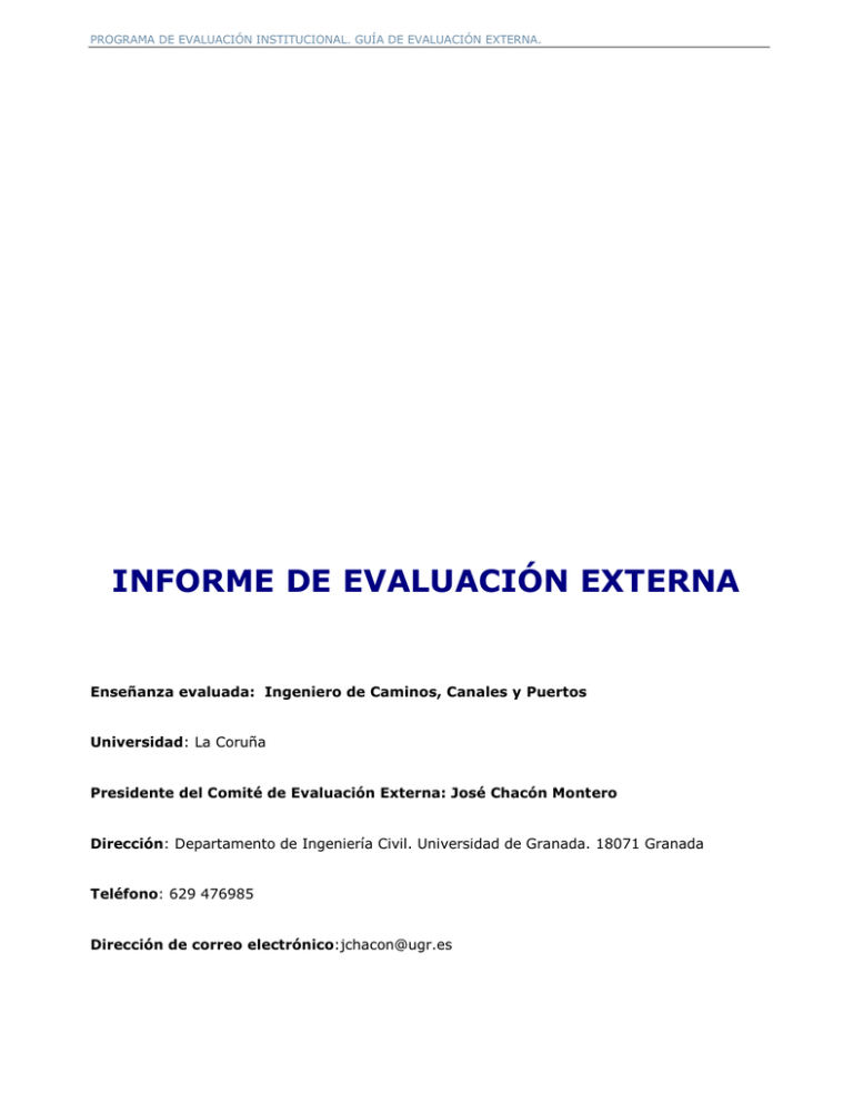 Informe de evaluación externa