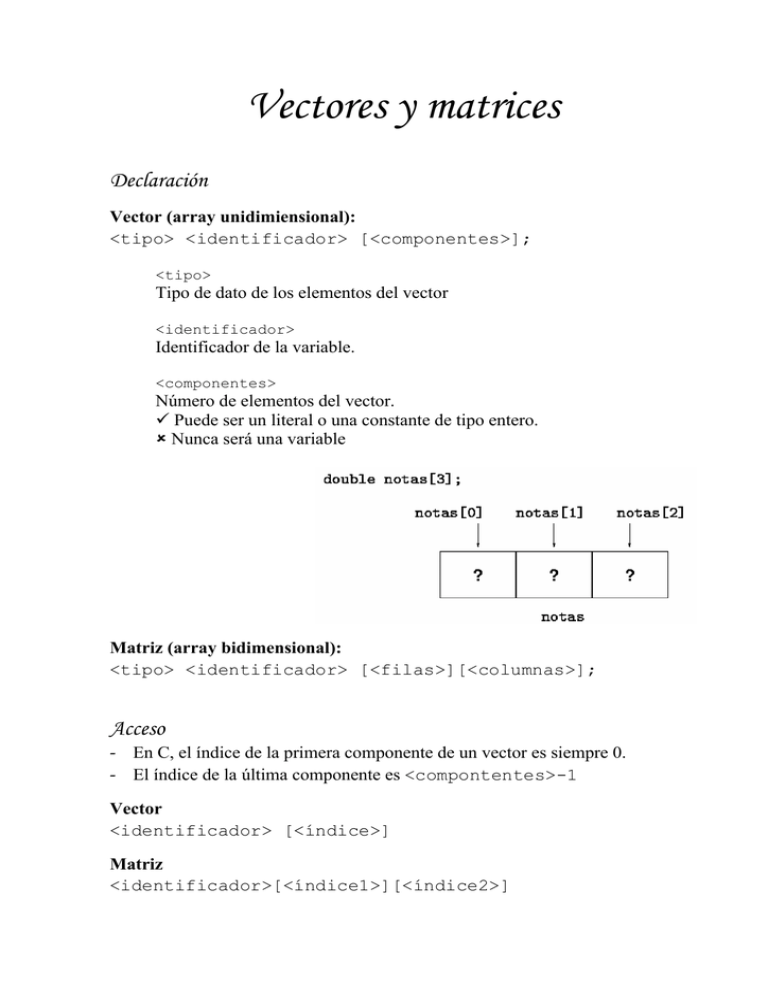 5 Vectores y matrices