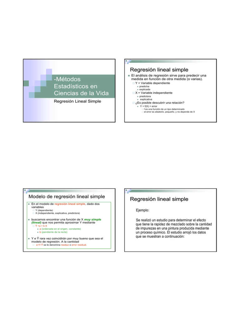 Regresión Lineal Simple