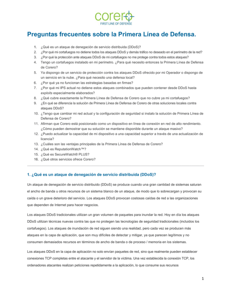 Preguntas frecuentes sobre la Primera Línea de Defensa.