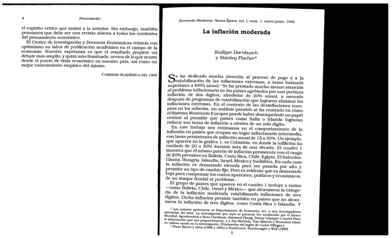 La inflación moderada - economía mexicana Nueva Época