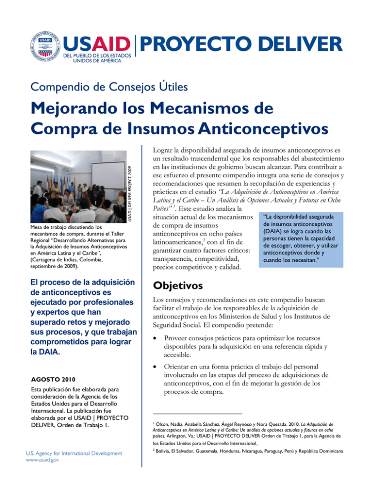 Mejorando los Mecanismos de Compra de Insumos