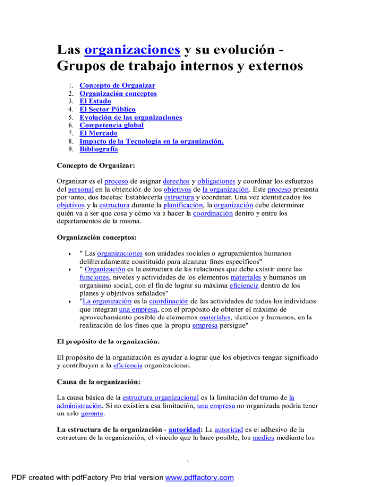 Las organizaciones y su evoluci?n