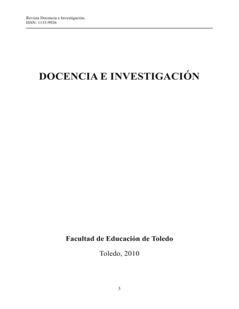 docencia e investigación - Universidad de Castilla