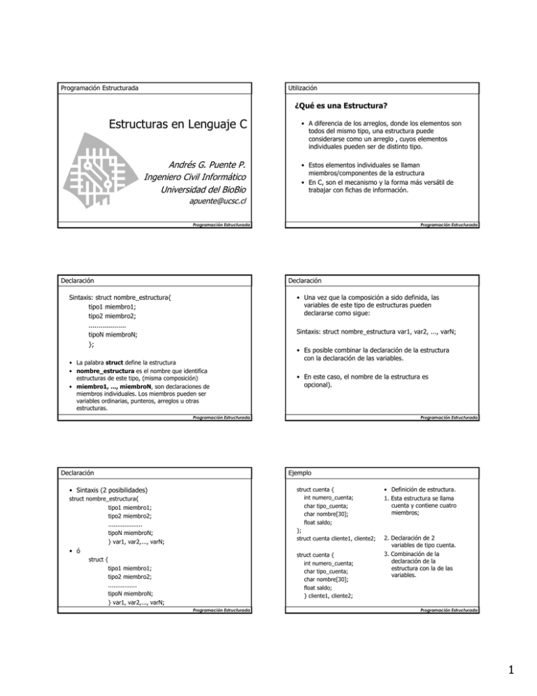 Estructuras en Lenguaje C