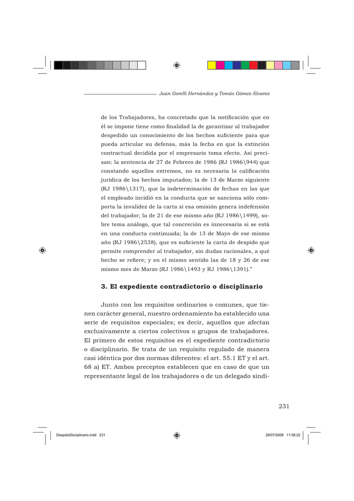 3. El expediente contradictorio o disciplinario