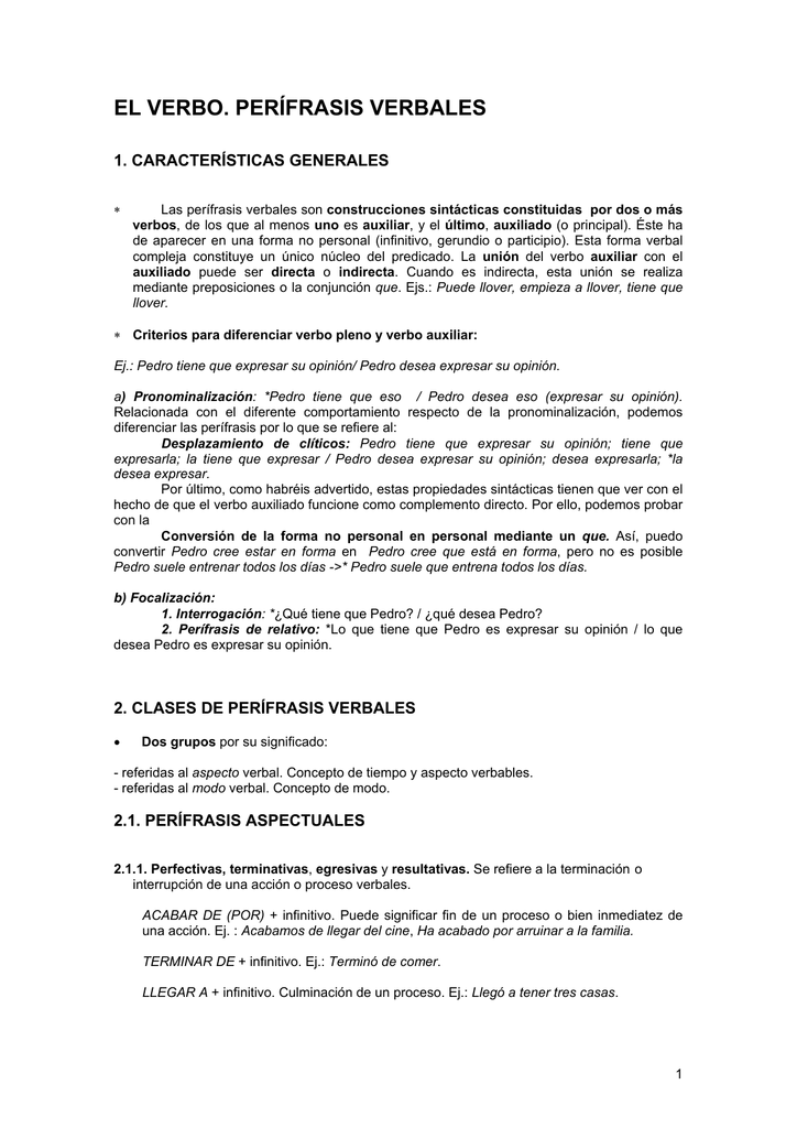 Perífrasis verbales