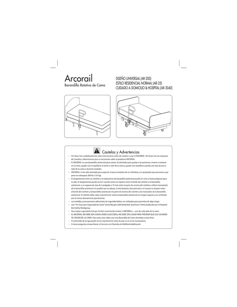 Uso del sistema de barandilla ARCORAIL
