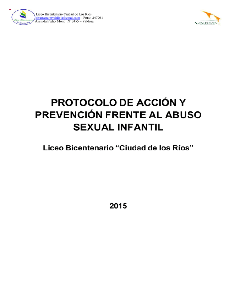 Protocolo De Acción Y Prevención Frente Al Abuso Sexual Infantil