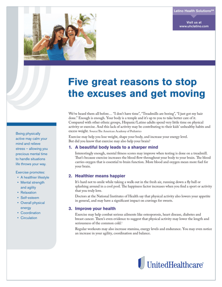 Five great reasons to stop the excuses and get moving