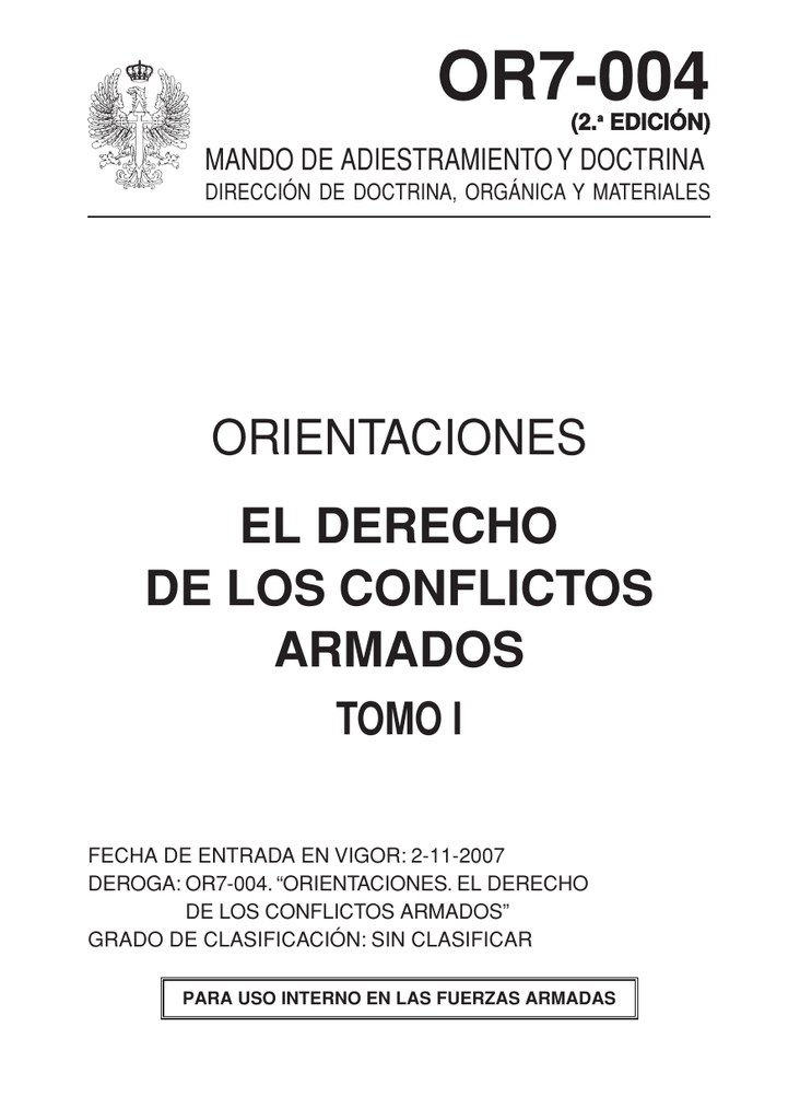 El Derecho de los Conflictos Armados