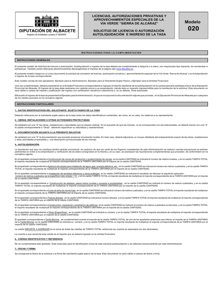 Modelo - Diputación de Albacete