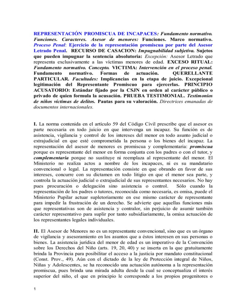 Koci Pablo. Representación promiscua de incapaces