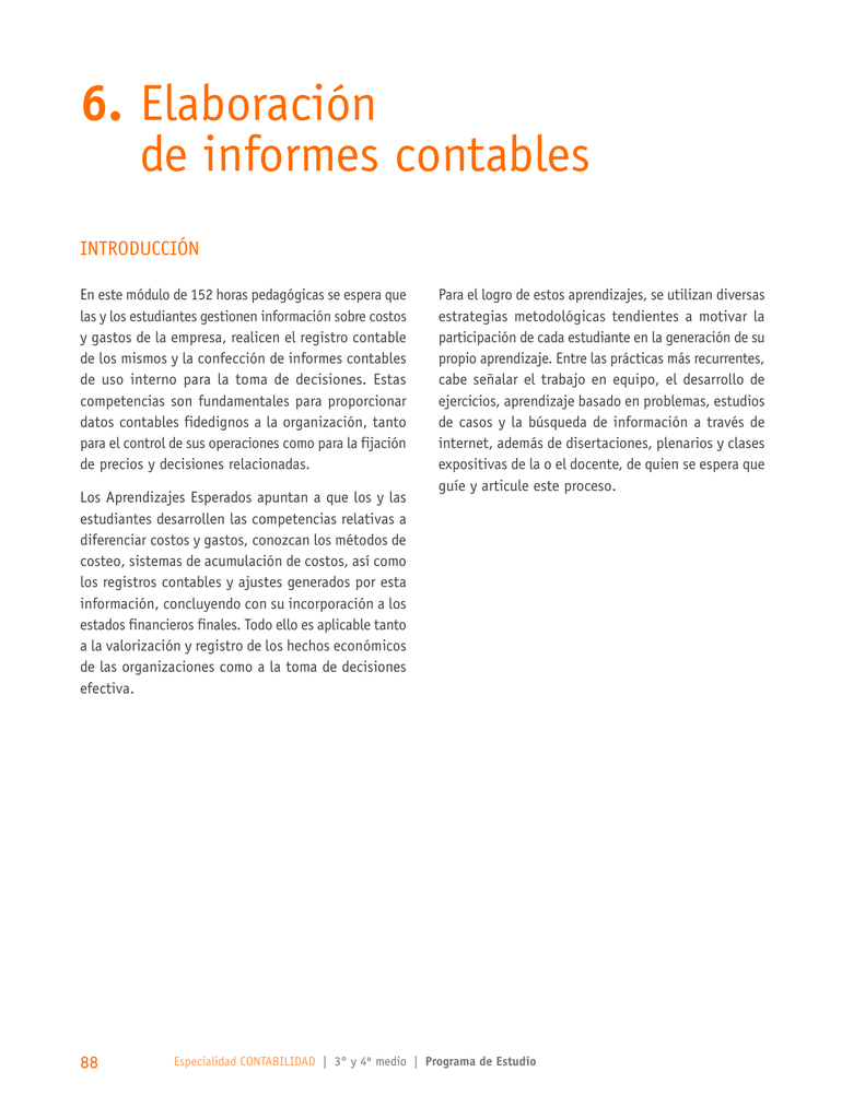 MÓDULO 6 · ElABORACiÓN DE iNFORMES CONTABlES