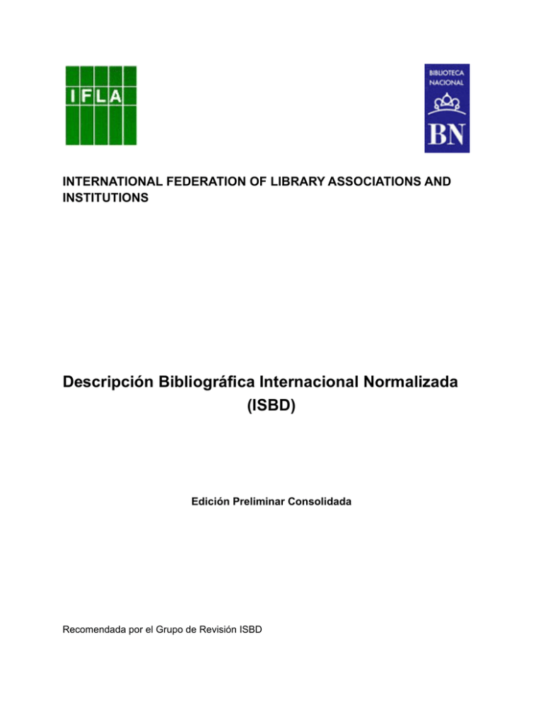 ISBD consolidada - Biblioteca Nacional de España