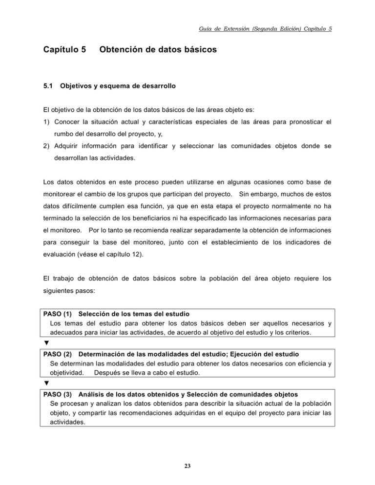 Capítulo 5 Obtención de datos básicos