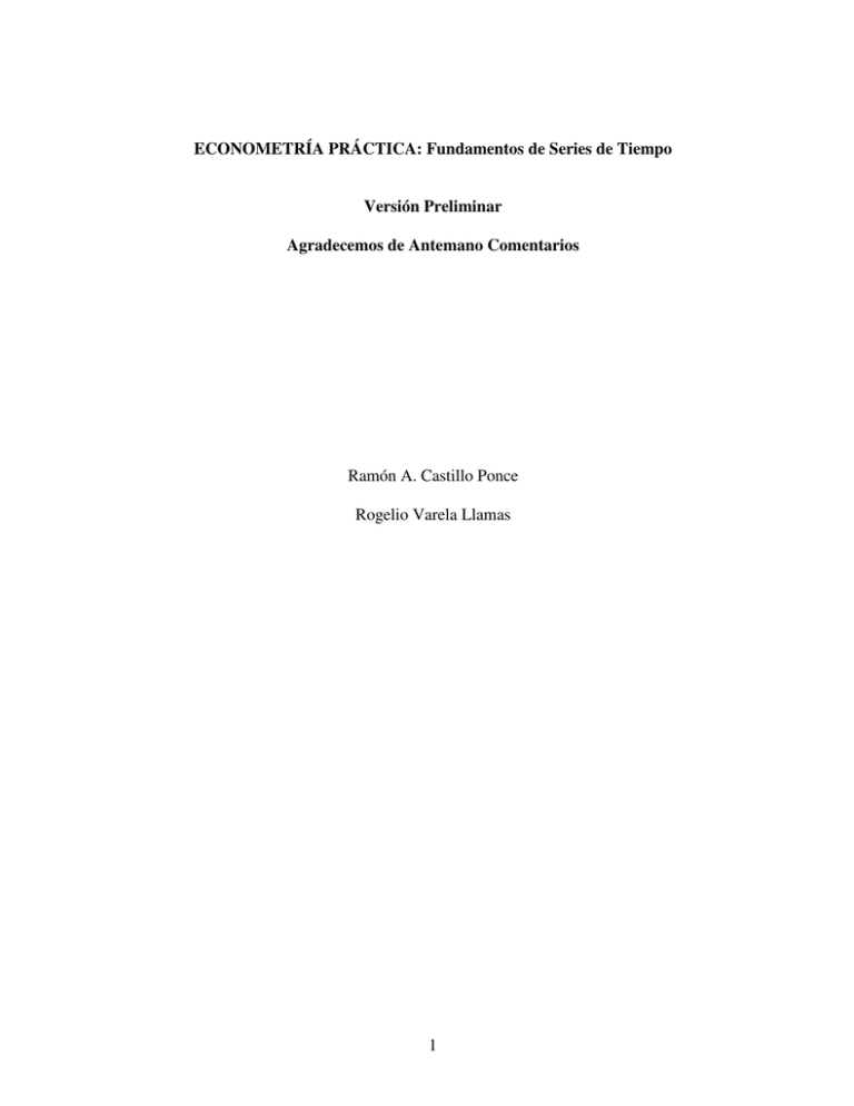 1 ECONOMETRÍA PRÁCTICA: Fundamentos de Series de Tiempo