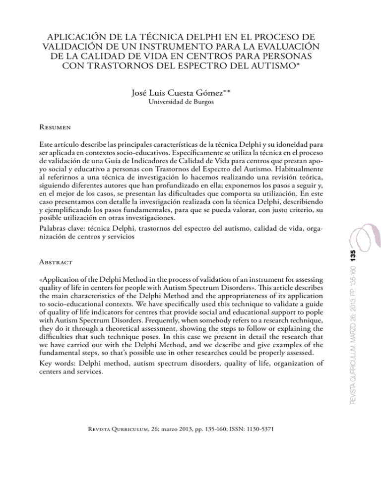 APLICACIÓN DE LA TÉCNICA DELPHI EN EL PROCESO DE