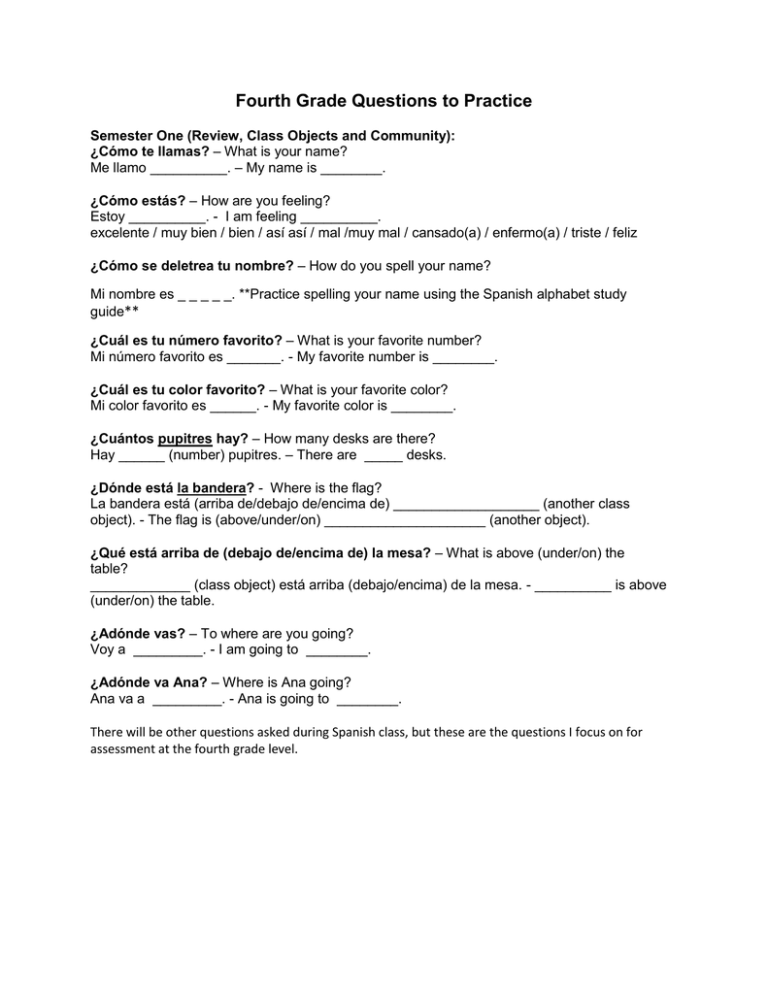 Fourth Grade Questions To Practice