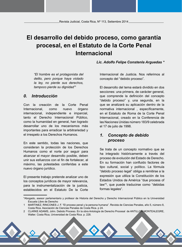 El desarrollo del debido proceso, como garantía procesal, en el